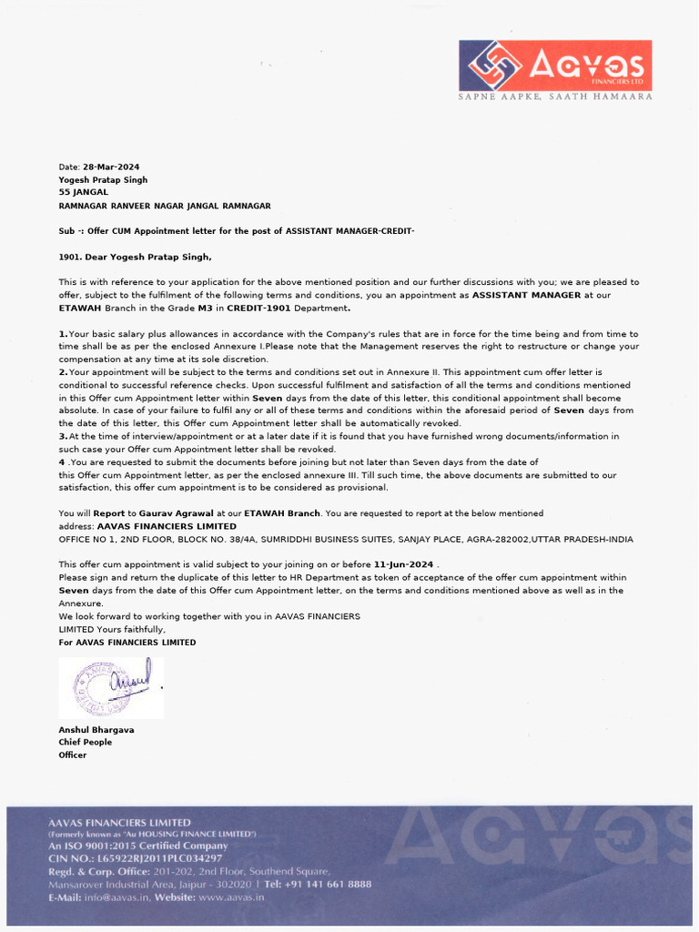 OFFER - LETTER Version 1 | PDF | Employment | Taxes