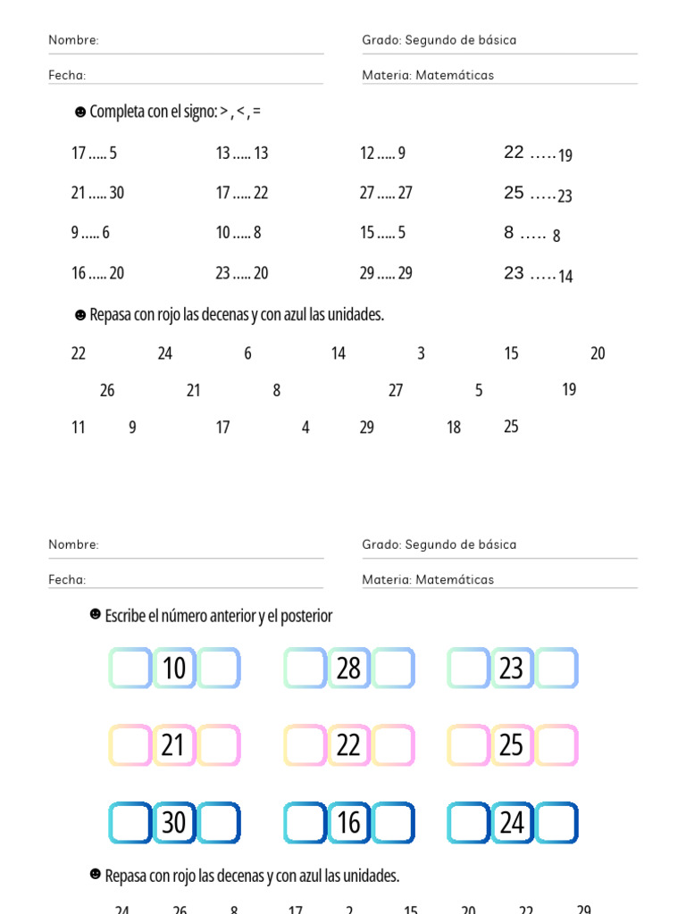 Actividades Matemáticas para Segundo Grado | PDF