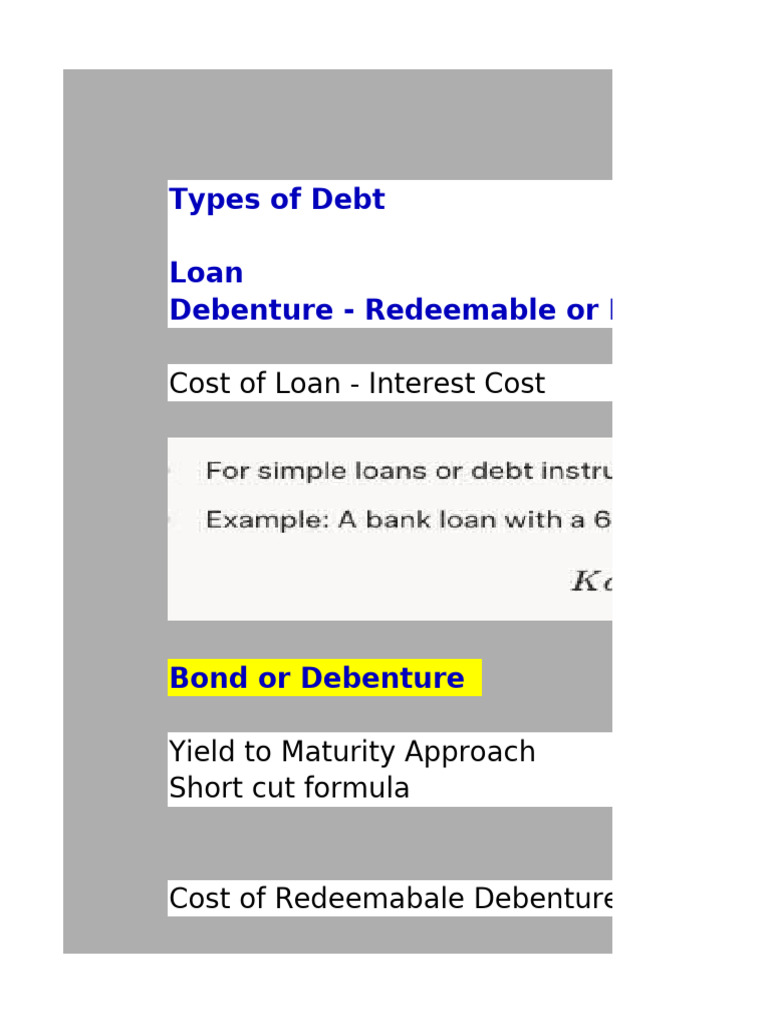 Cost of Redeemable Debentures Analysis | PDF | Capital Asset Pricing ...