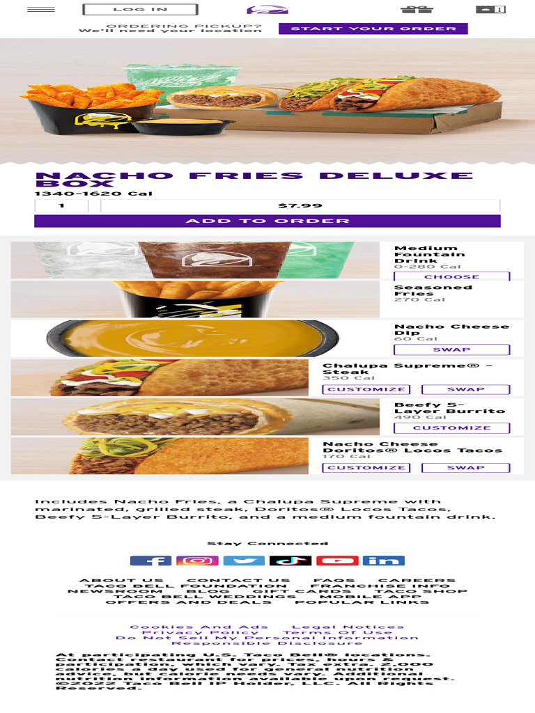 Nacho Fries Deluxe Box – Order Online Taco Bell® | PDF | American Cuisine | Convenience Food