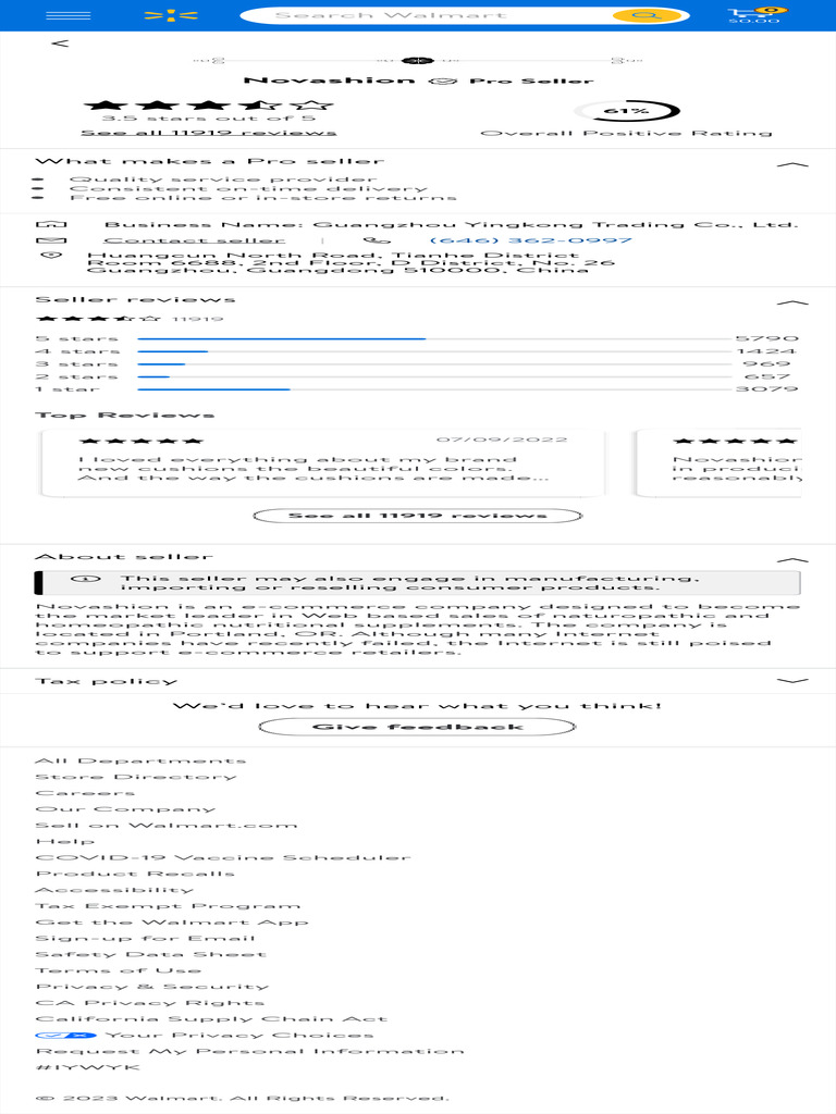 Seller Novashion | PDF | Walmart | E Commerce