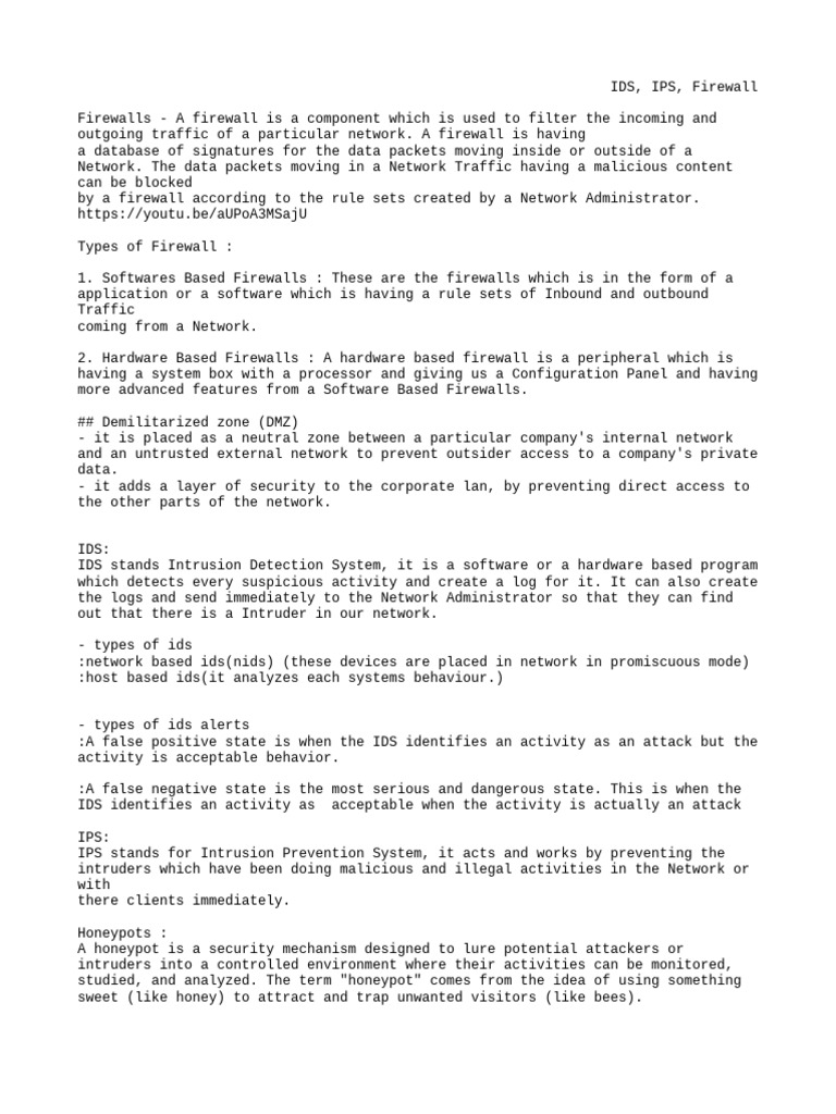 IDS, IPS and Firewalls | PDF | Firewall (Computing) | Computer Network Security