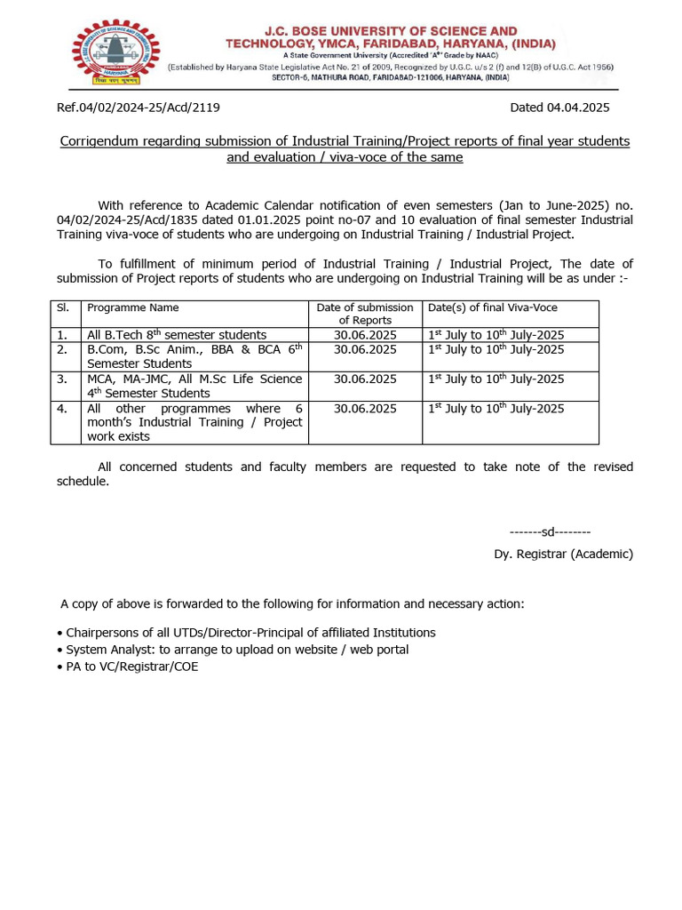 Corrigendum Notice For Extainsion For Submission and Evaluation of ...
