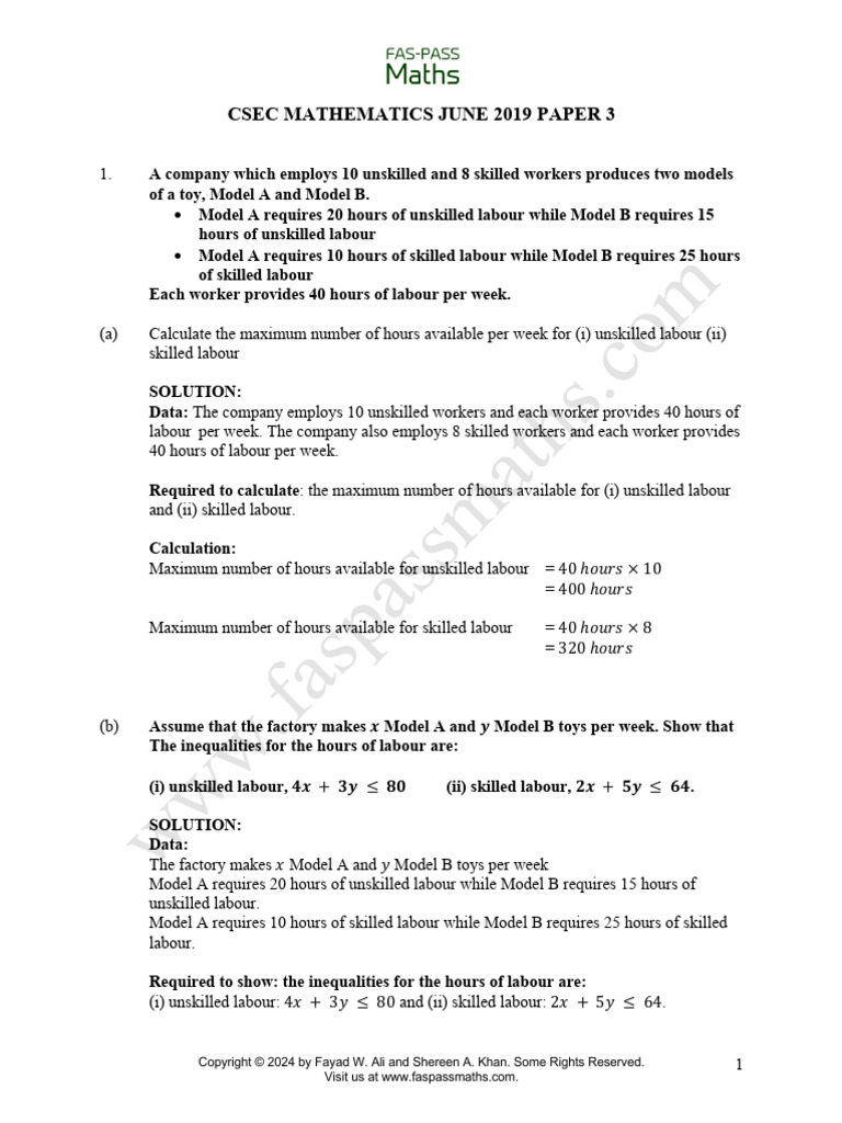 CSEC Maths 2019 June P3 | PDF | Area | Circle