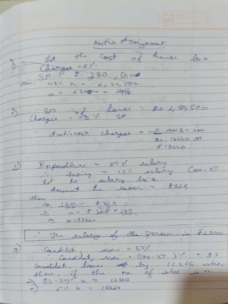 Maths assignment- aakash | PDF