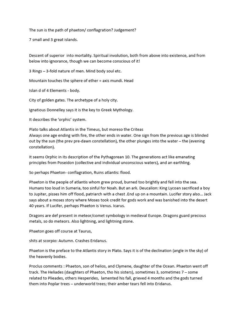 Phaeton and the Myth of Atlantis | PDF