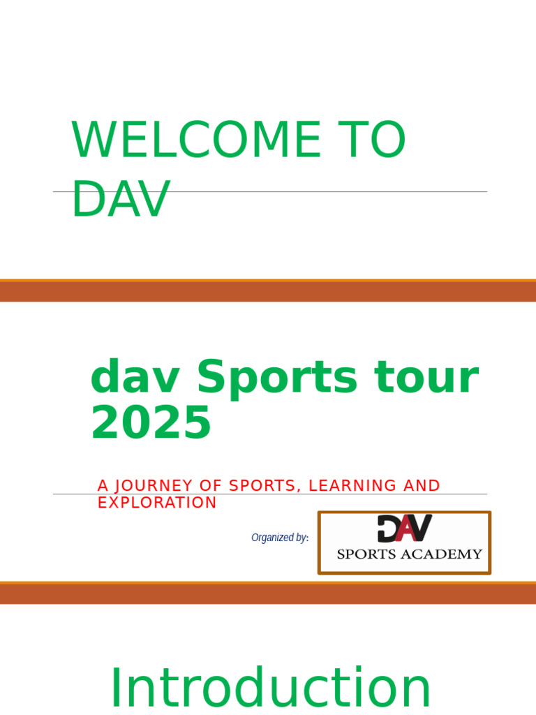 DAV Sports Tour Itinerary 2025-26 | PDF