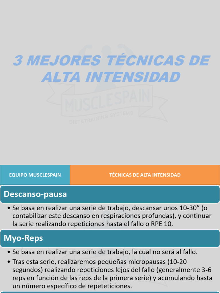 3 Mejores Tecnicas de Alta Intensidad | PDF