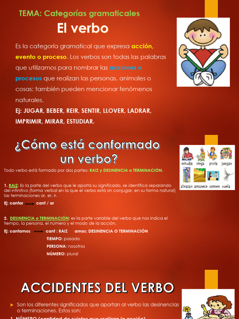 TEMA: Categorías Gramaticales | PDF | Verbo | Numero Gramatical