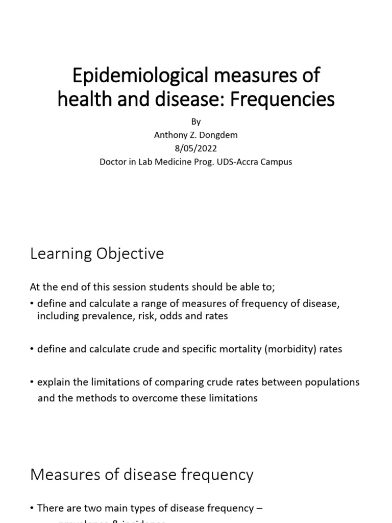Disease Frequency Measures Explained | PDF | Incidence (Epidemiology ...