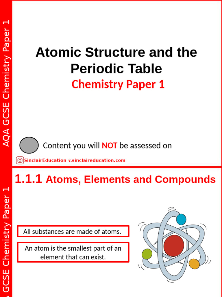 Atomic Structure and The Periodic Table | PDF | Atoms | Periodic Table