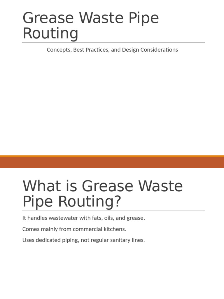 Grease Waste Pipe Routing Best Practices | PDF