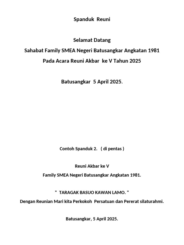 Spanduk Reuni | PDF