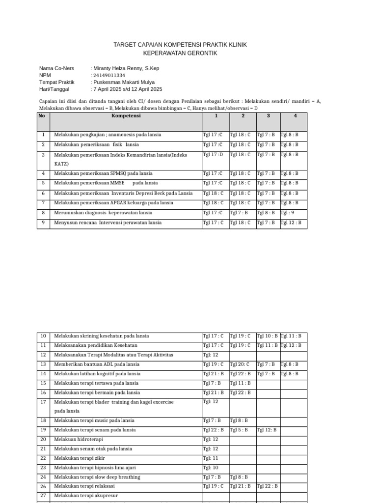 Target Capaian Kompetensi Minggu Ke 3 | PDF