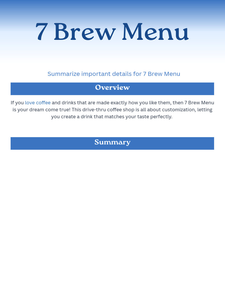 7 Brew Menu | PDF