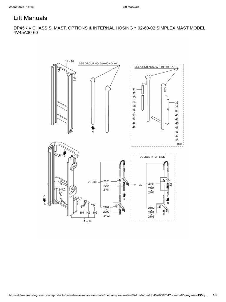 DP45K Simplex Mast Model Parts List | PDF