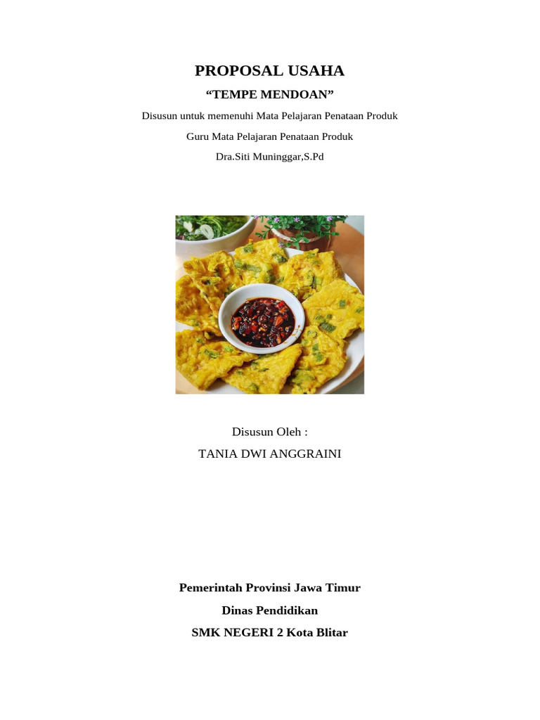 PROPOSAL USAHA Tempe Mendoan1 | PDF