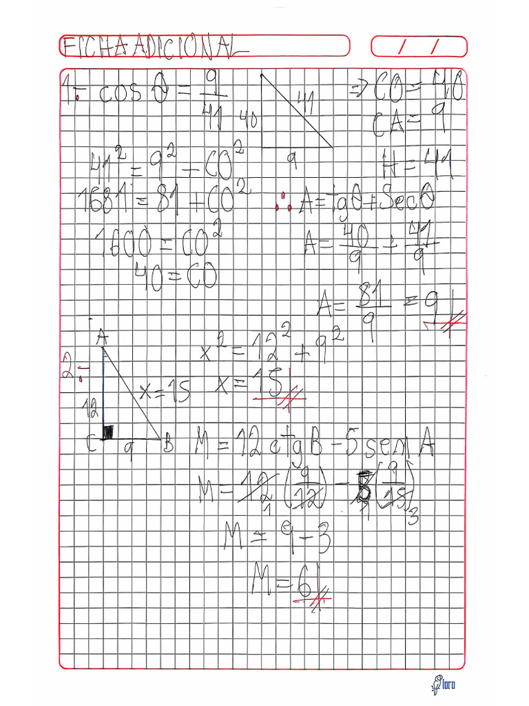 Ficha Adicional Razones Trigonometricas | PDF