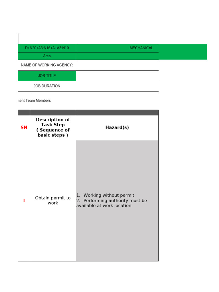 Kumar Engineering Confined Hot WORK JSA | PDF | Welding | Construction