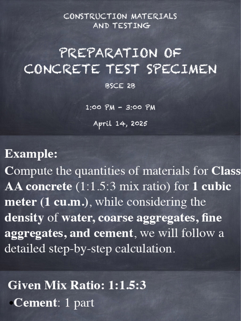Preparation of Concrete Test Specimen | PDF | Density | Concrete