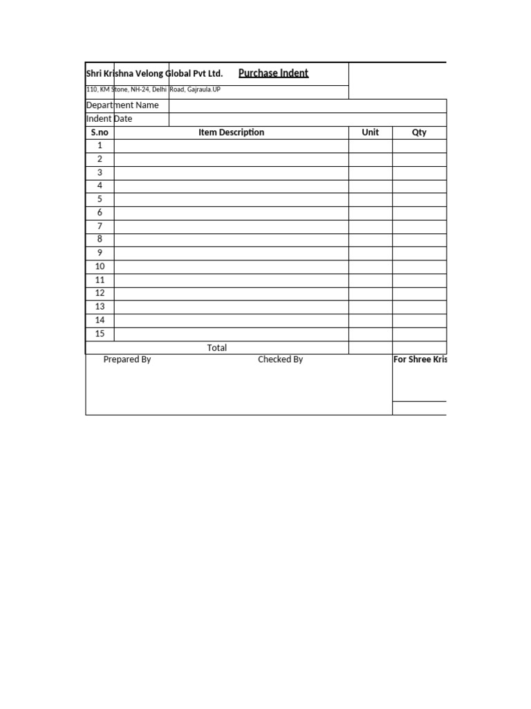 Purchase Indent New | PDF