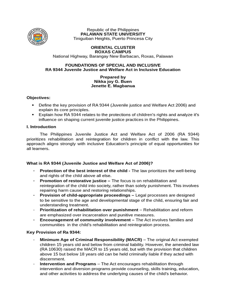 Handout - Nikka&Jenette-1 | PDF | Juvenile Delinquency | Juvenile Court