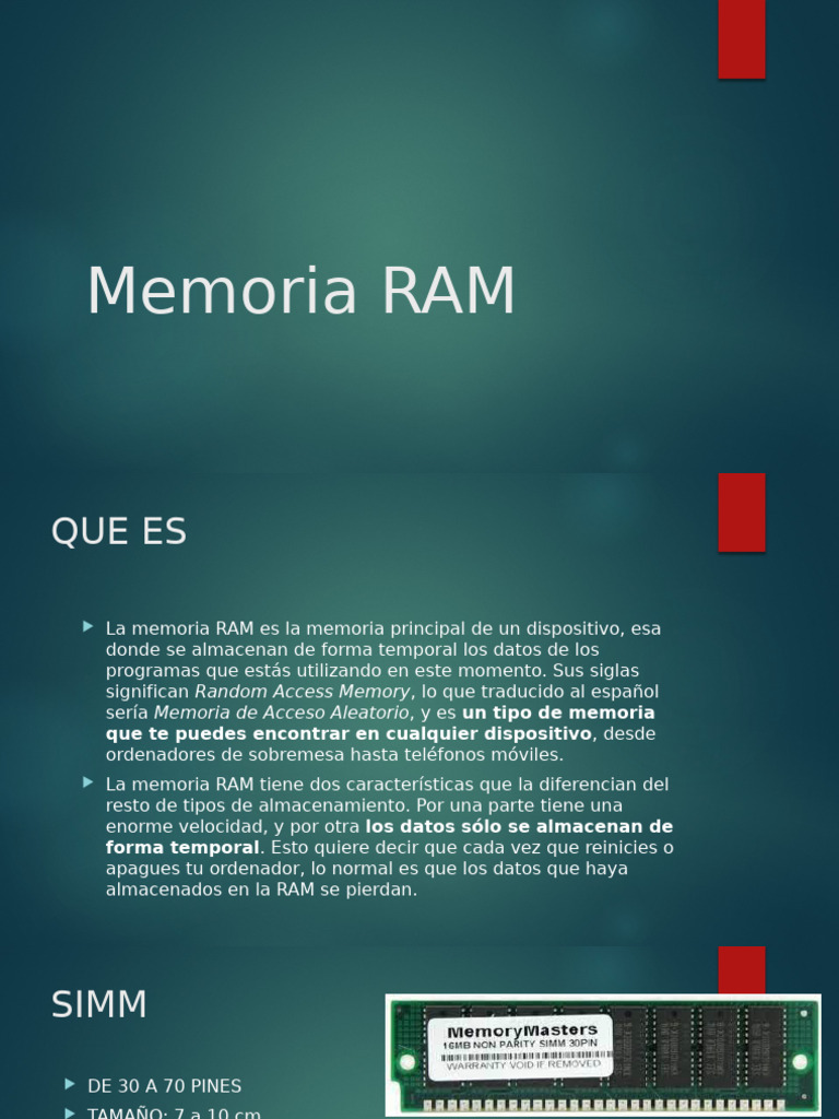 Guía Completa sobre Memoria RAM | PDF | Memoria de acceso aleatorio ...