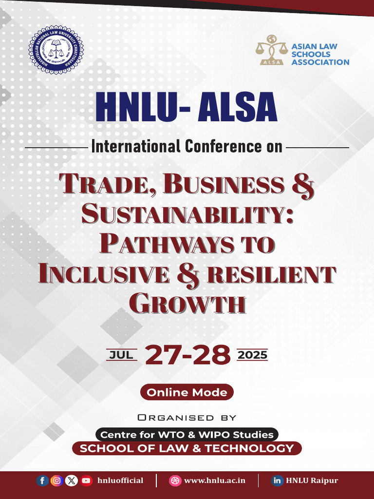 Brochure HNLU- ALSA International Conference | PDF | Sustainability | Climate Change Mitigation