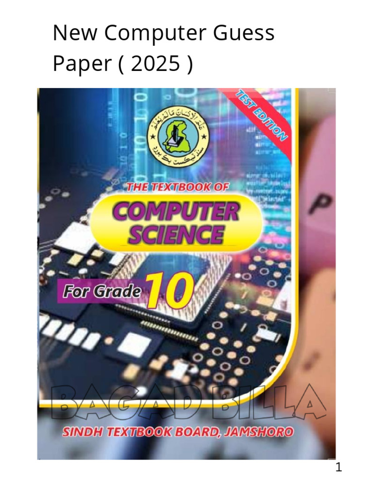 CLASS 10th Computer Target Paper 2025 PDF | PDF | C++ | Software ...