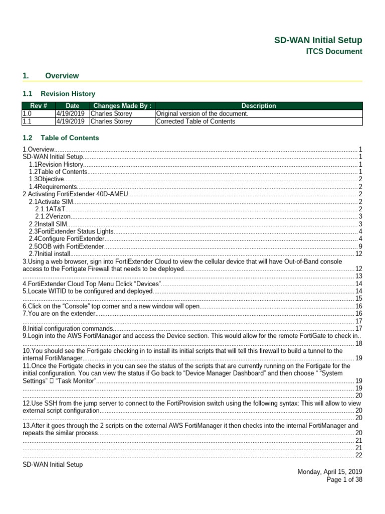 SD-WAN FortiExtender Setup Guide | PDF | Secure Shell | Software