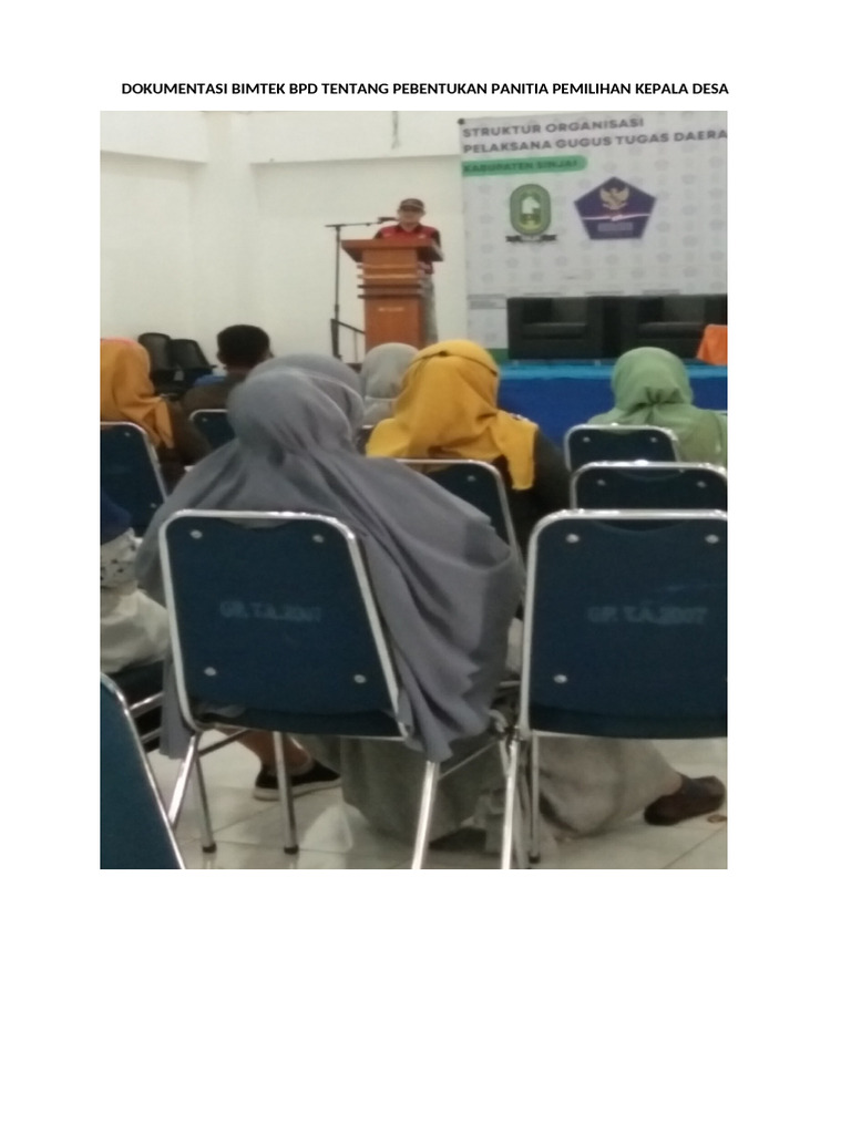 Dokumentasi Bimtek BPD Tentang Pebentukan Panitia Pemilihan Kepala Desa ...