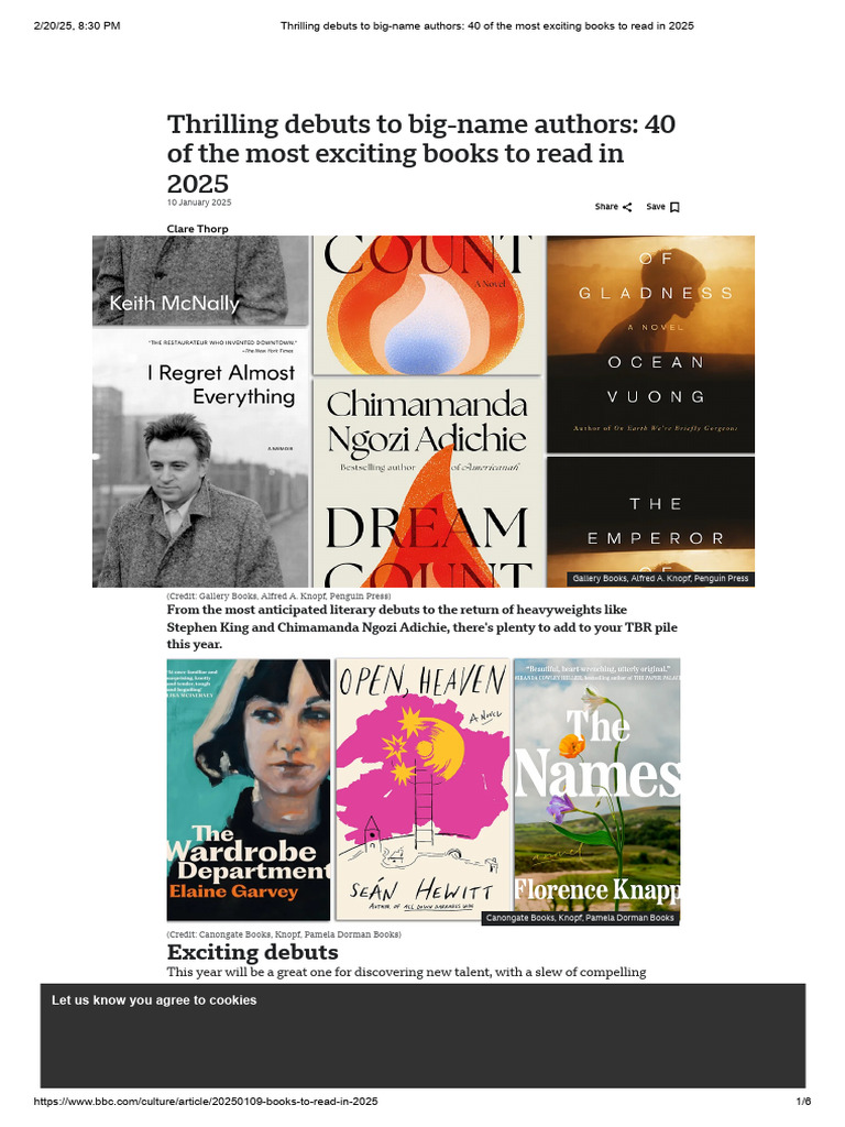 Thrilling Debuts To Big-Name Authors - 40 of The Most Exciting Books To ...