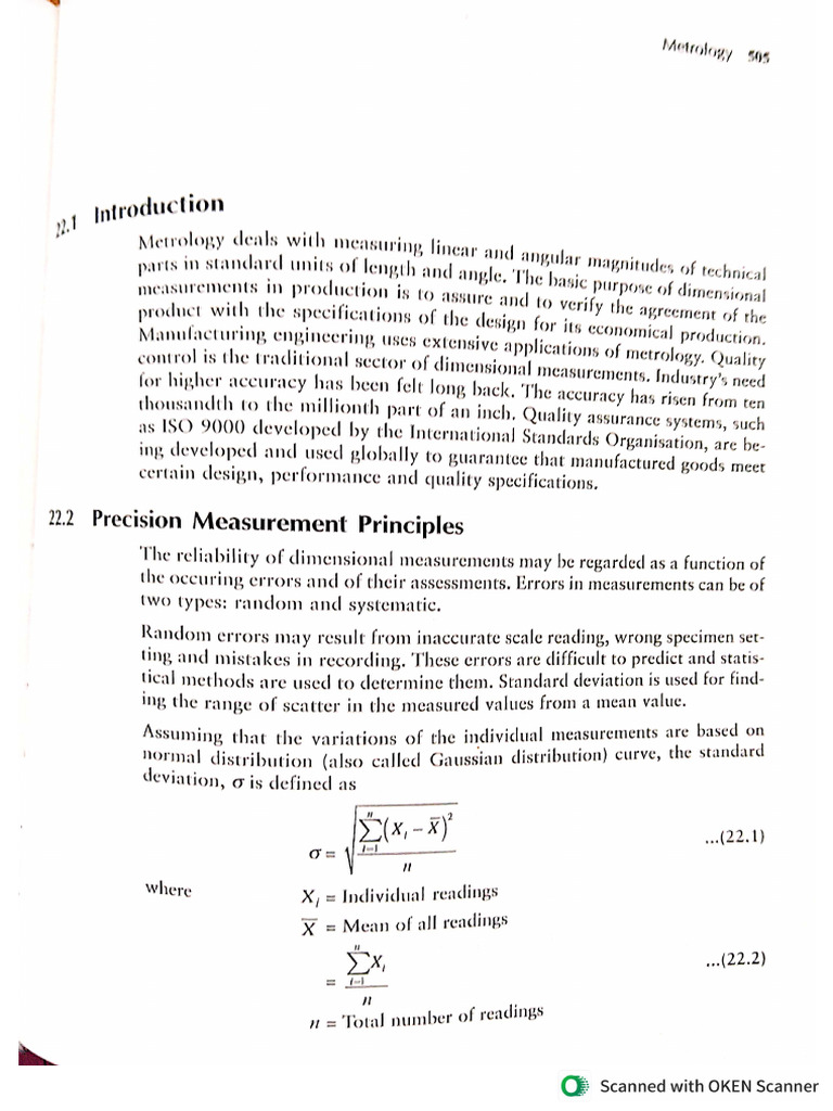 metrology- fundamentals of manufacturing engineering | PDF
