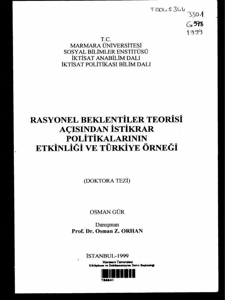 2.rasyonel Beklentiler Teorisi A | PDF
