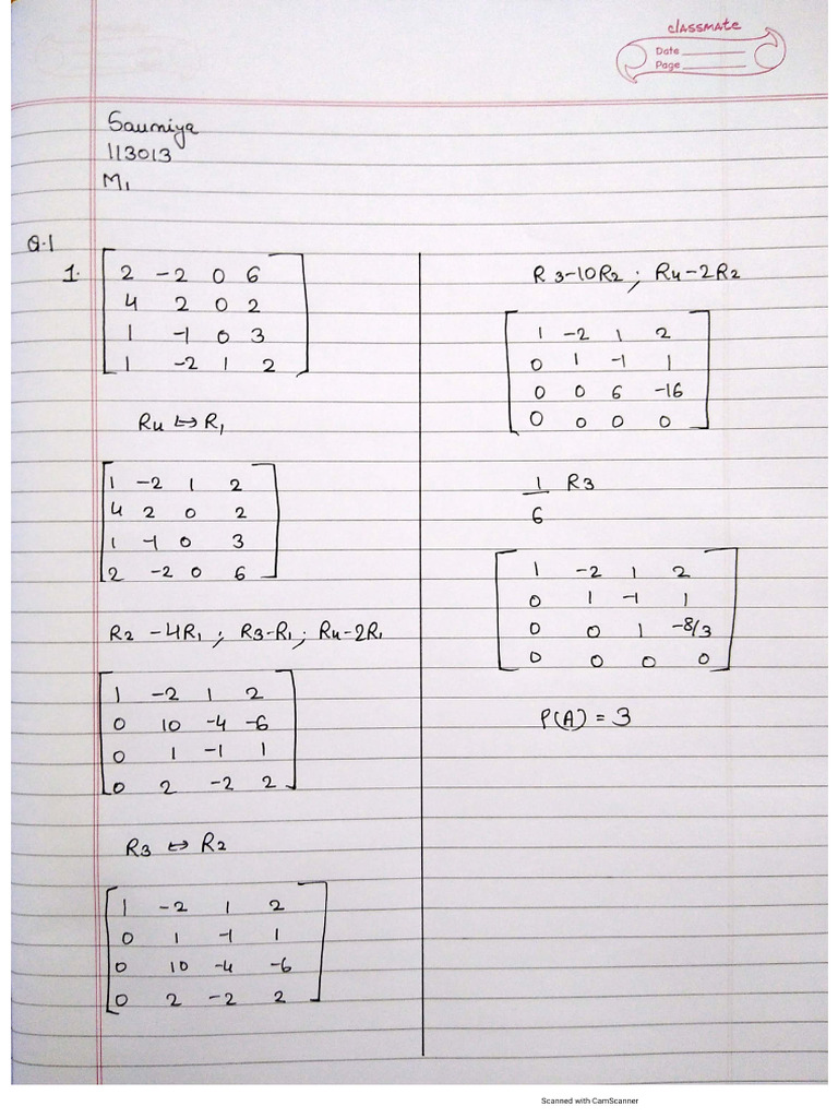 Linear Algebra and Differential Calculus - TUT 1 | PDF