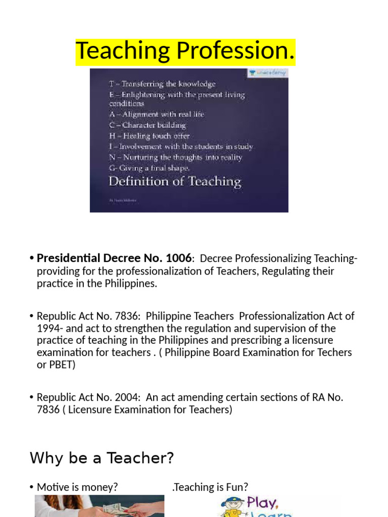 Teaching Profession | PDF