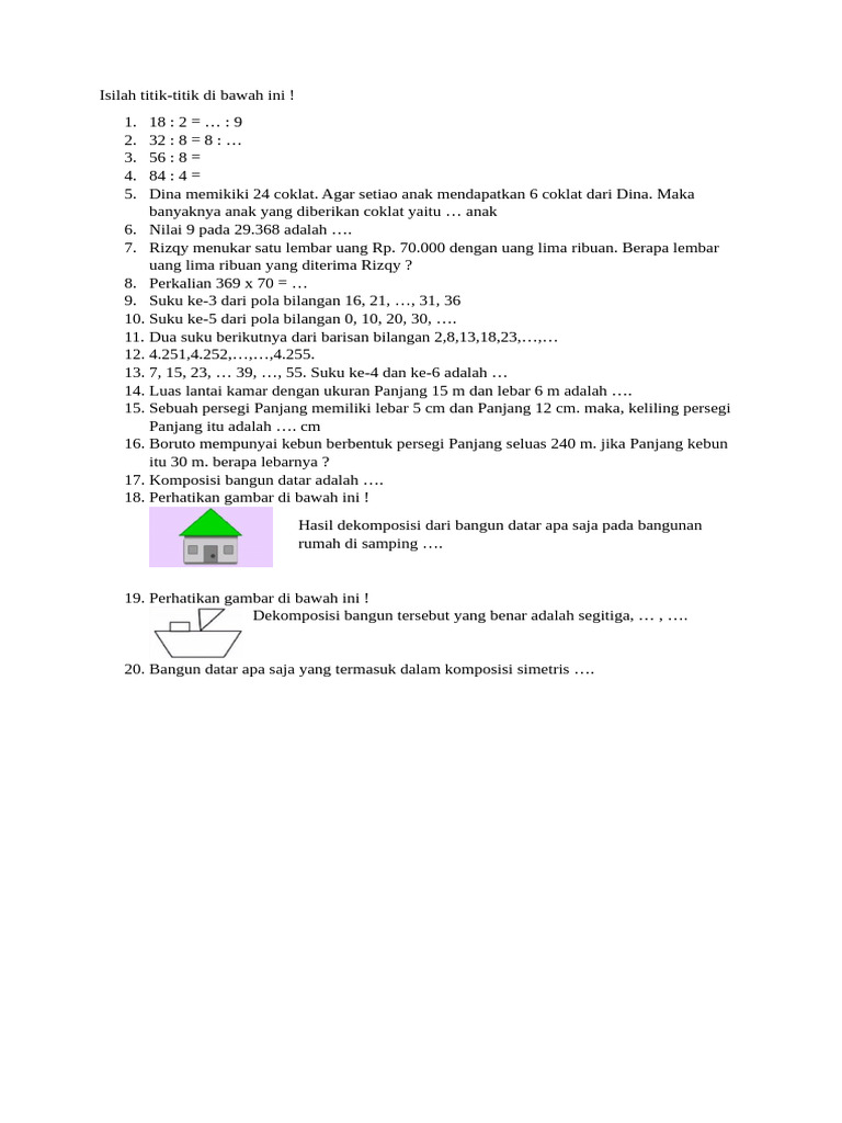 Latihan Soal MTK KLS 4 | PDF
