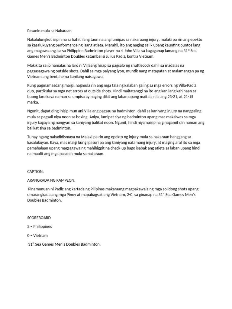 Sports Column Caption Scoreboard | PDF