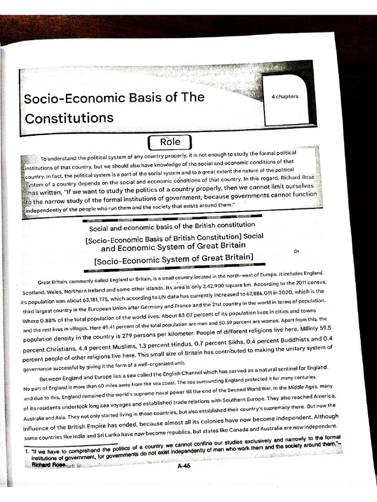 Pol ch-4 Socio Economic Basis of Constitution | PDF