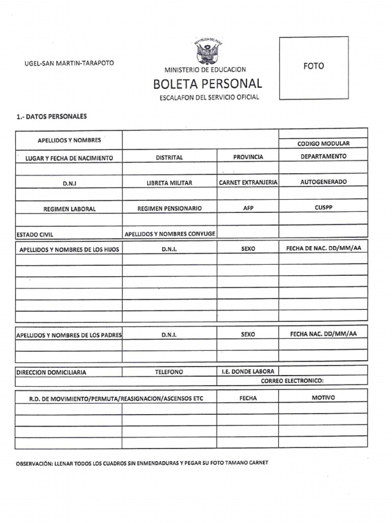 BOLETA PERSONAL | PDF