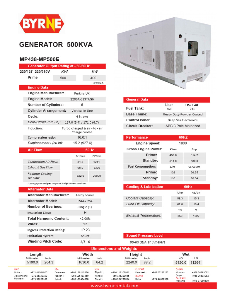 Generator-500 KVA Marapco | PDF | Engines | Mechanical Engineering