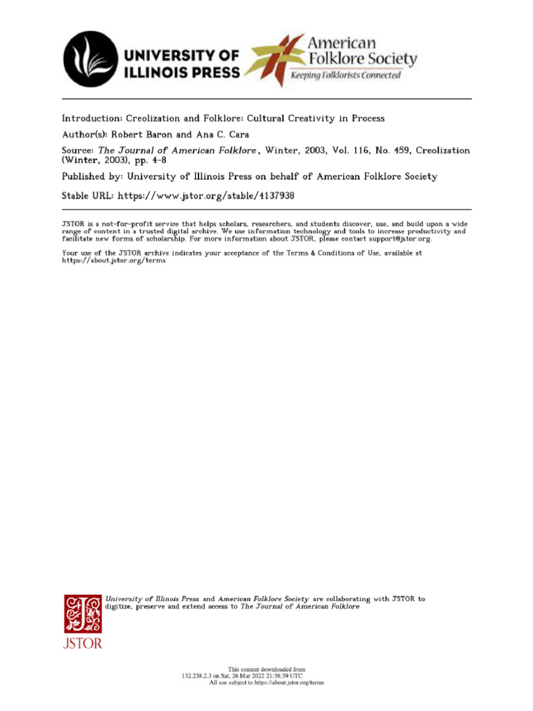 Creolization and Folklore | PDF