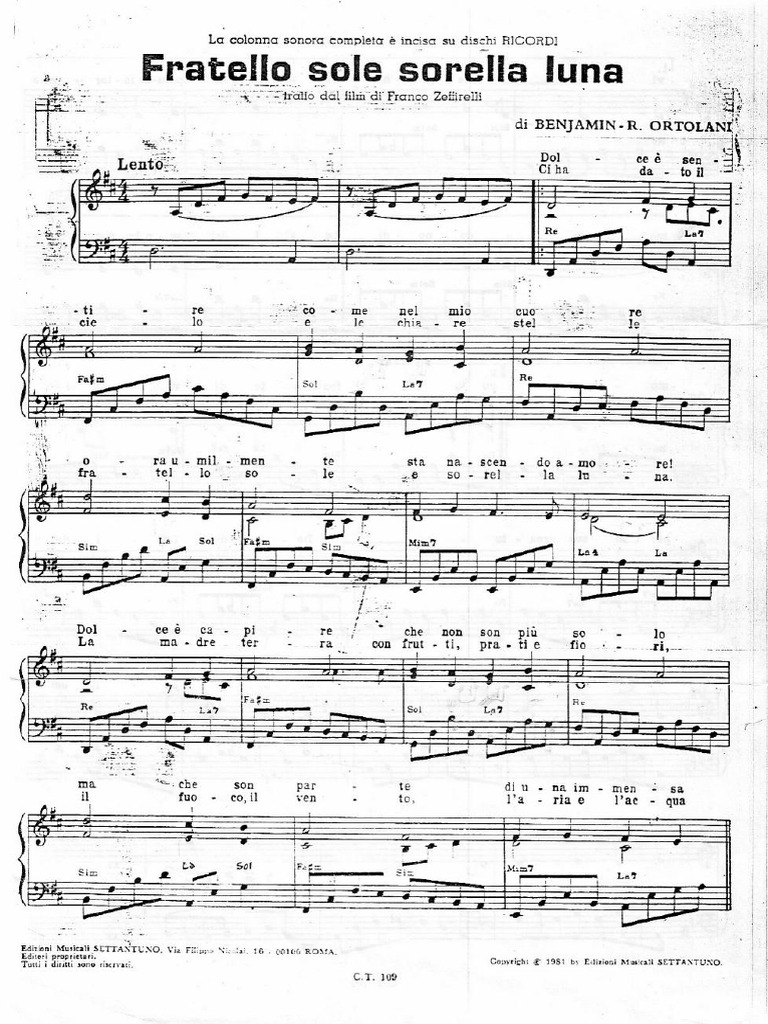 Fratello Sole Sorella Luna - Ortolani PF | PDF