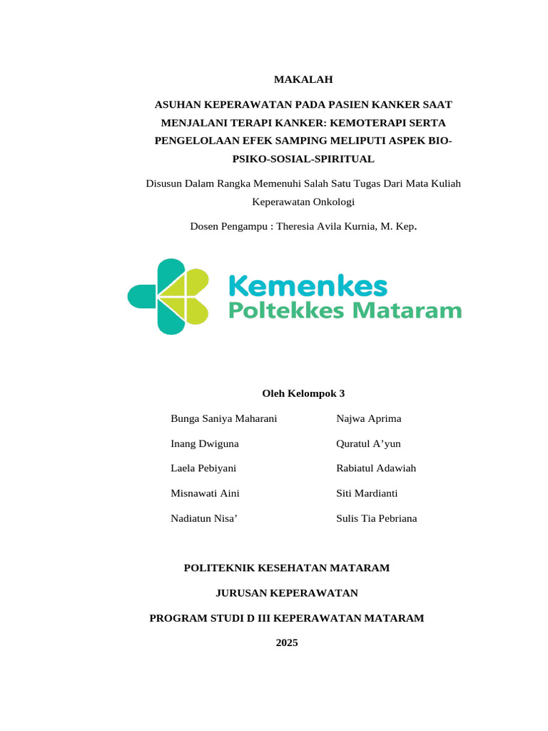 Makalah Askep Kemoterapi Bu Eca | PDF