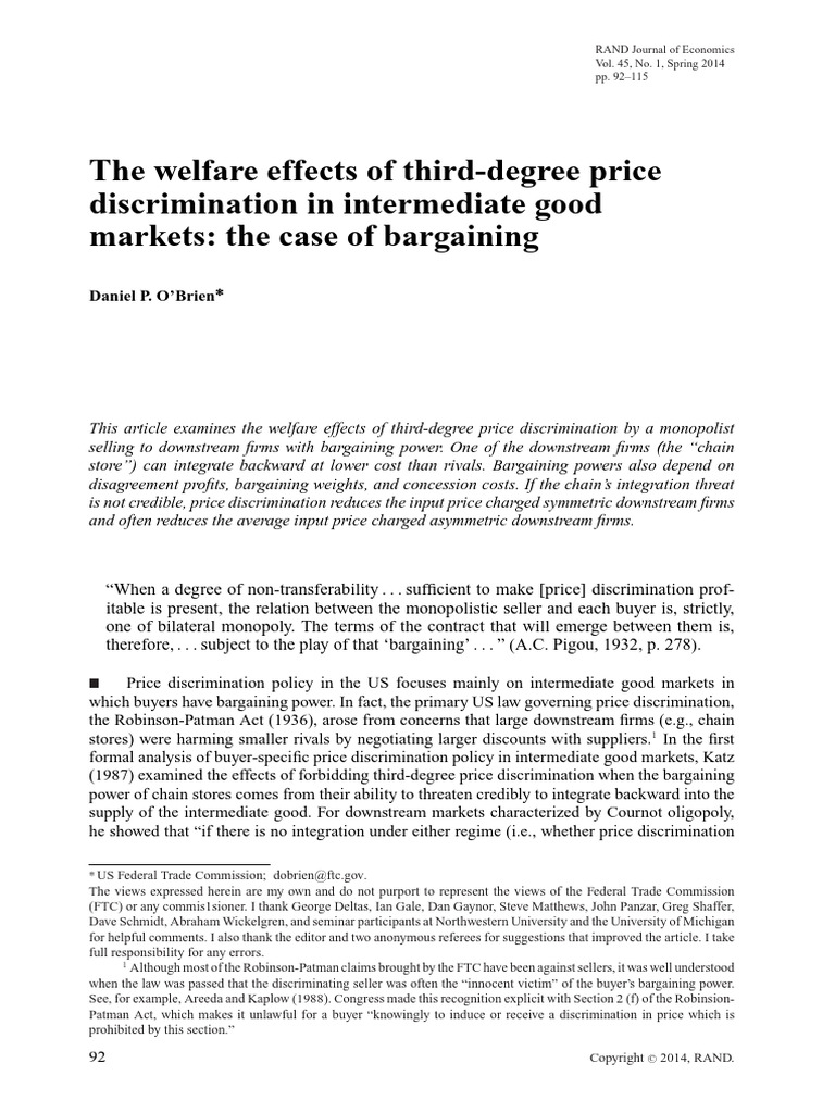 The_welfare_effects_of_third_degree_pric | PDF | Price Discrimination ...
