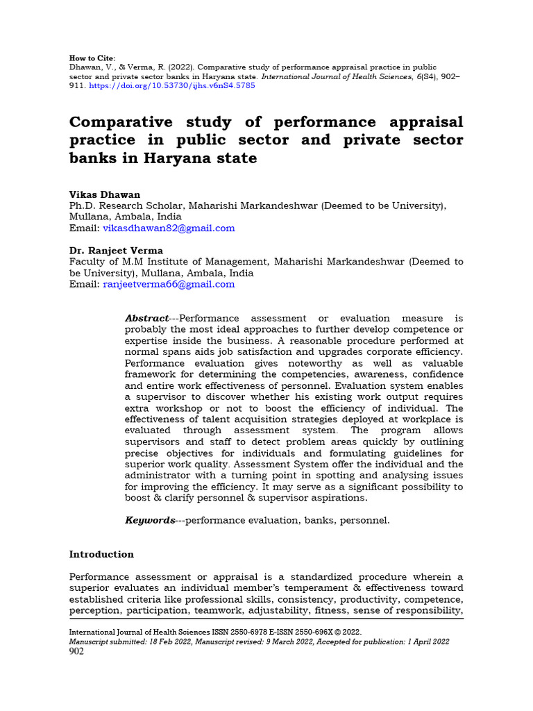 Comparative Study of Performance Apprais | PDF | Performance Appraisal ...