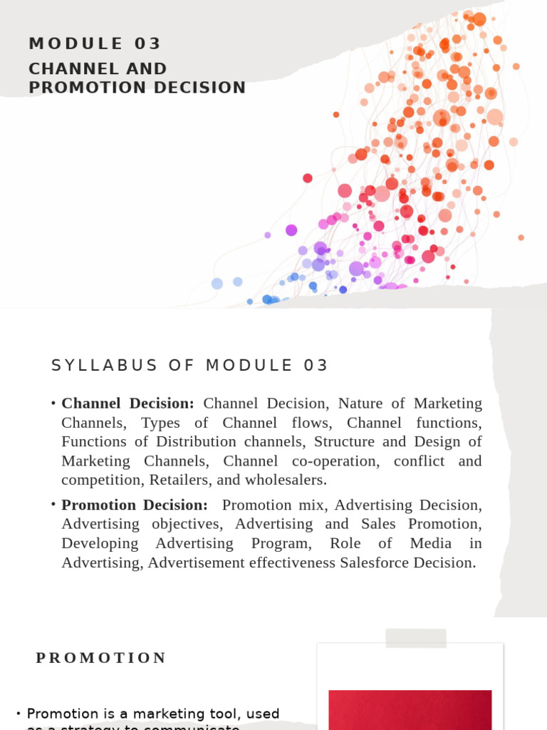 Channel & Promotion Decision MODULE 03-1 | PDF | Marketing | Direct ...
