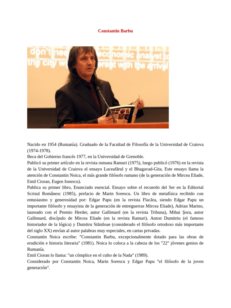 CV Constantin Barbu Spaniola | PDF | Rumania