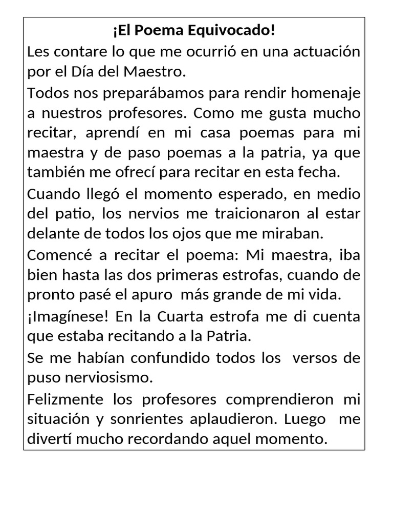 El Poema Equivocado en el Aula | PDF