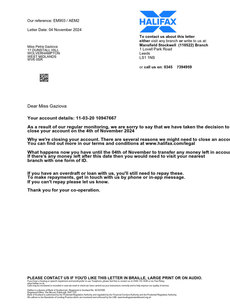 Halifax Letter 2 | PDF | Payments | Cheque